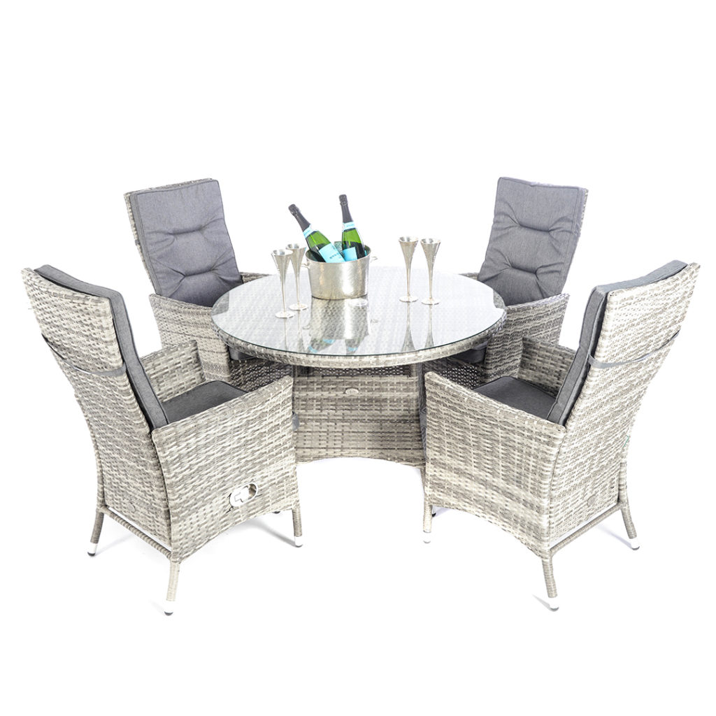 Malmo 4 Reclining Dining Set - Regatta Garden Furniture Essex