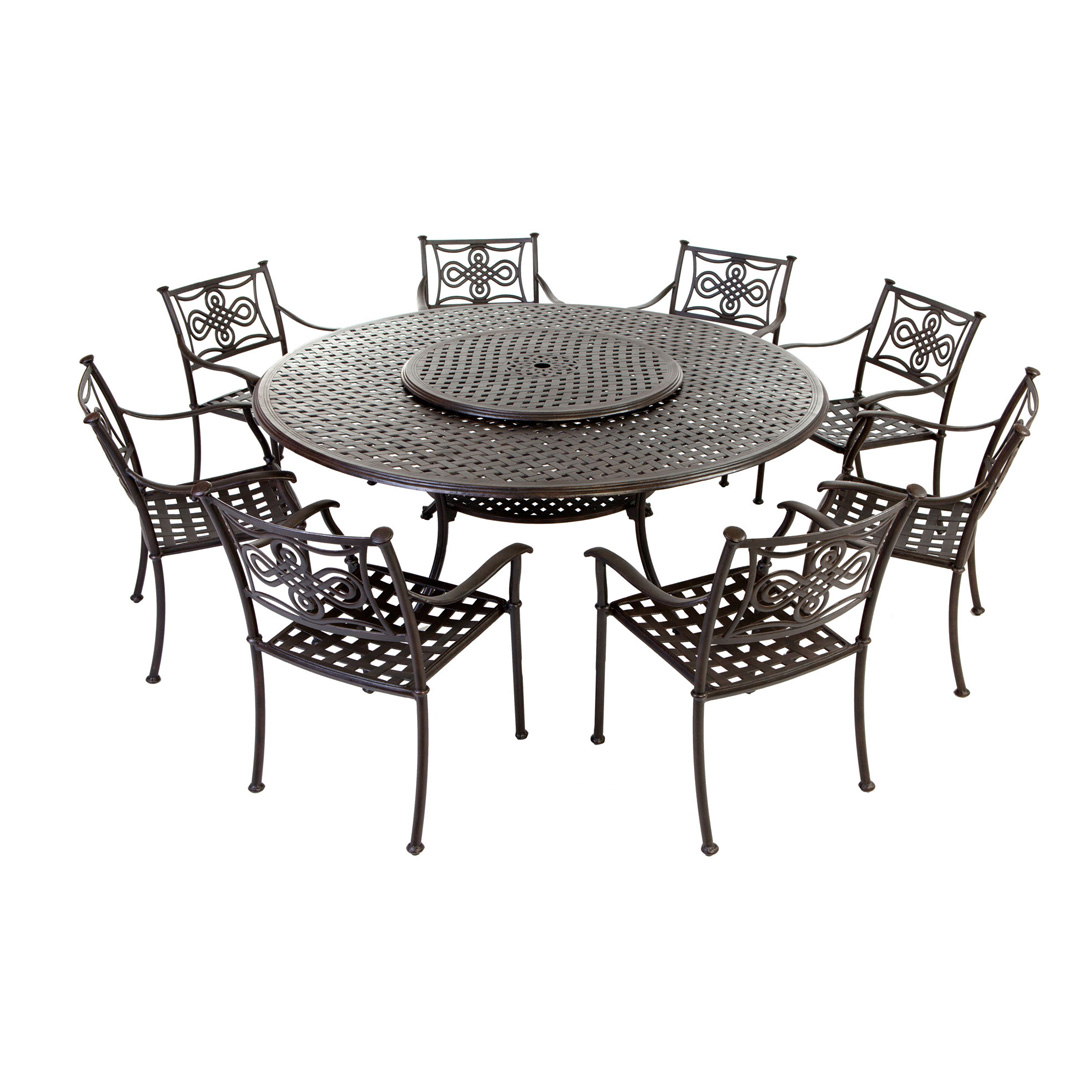 Cast Aluminium 8 Seat Round Dining Set